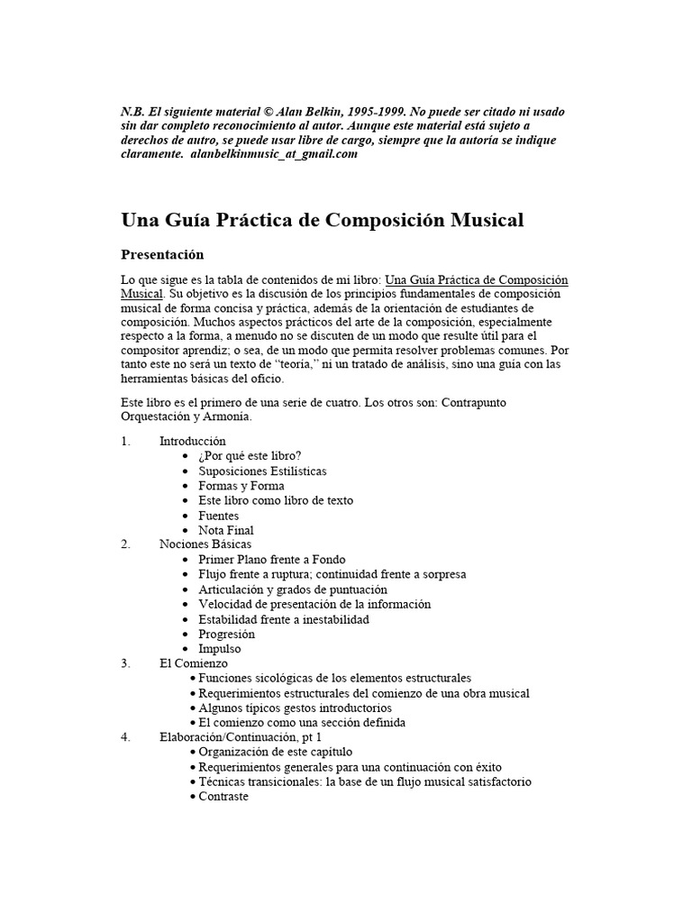 Una Guía Práctica para Composición Musical | PDF