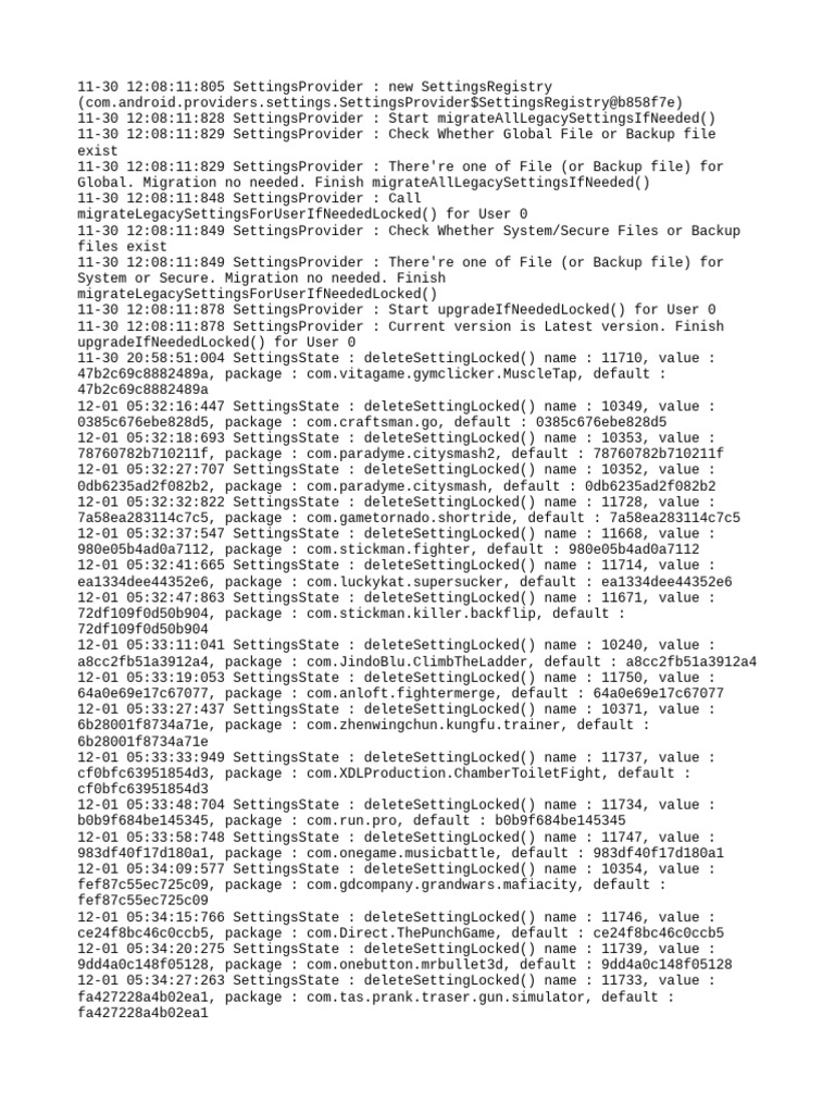 Android Settings Migration Log | PDF | Java (Programming Language) | Backup