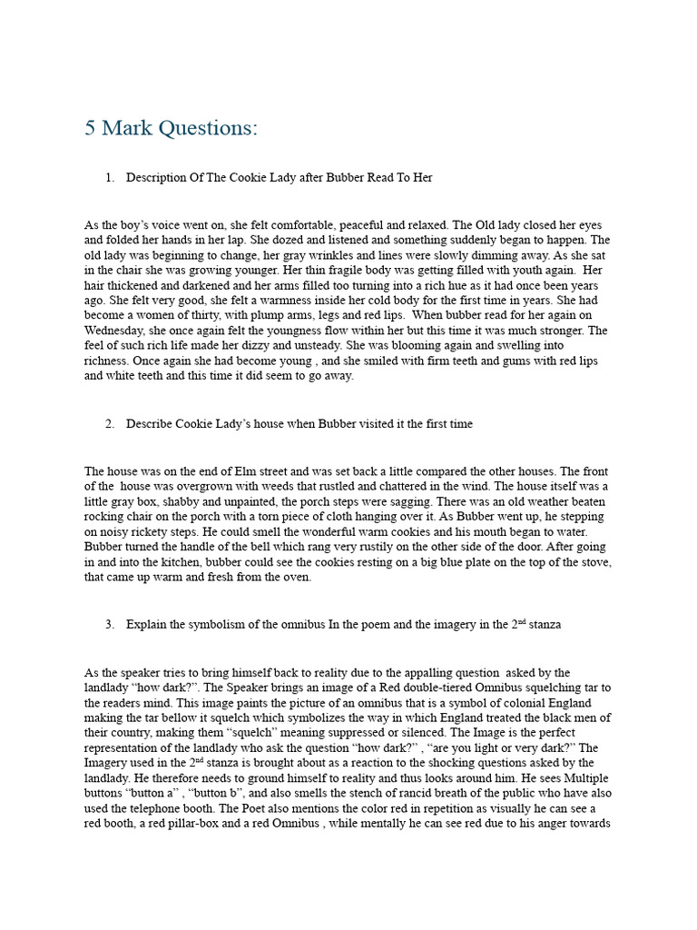 Cookie Lady: Key Questions & Answers | PDF