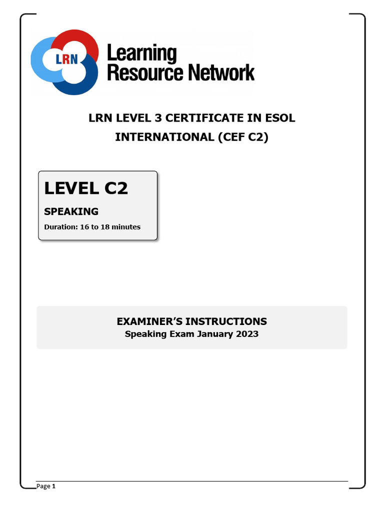 C2 January 2023 Examiner Instructions | PDF