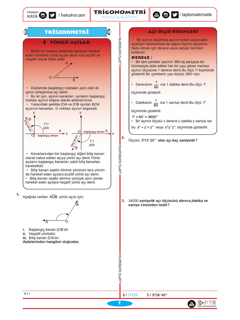 Trigonometri-Konu Anlatımı | PDF