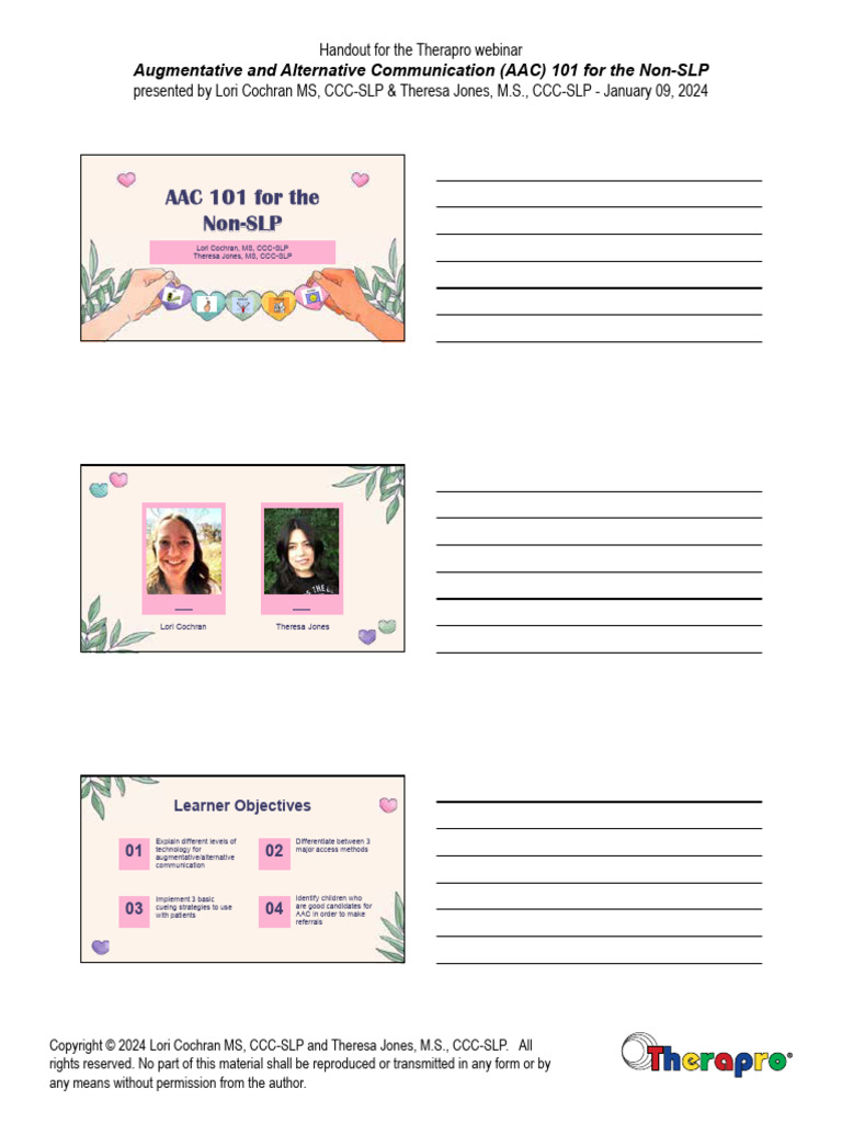 2024 01 09 Augmentative and Alternative Communication Handout | PDF ...