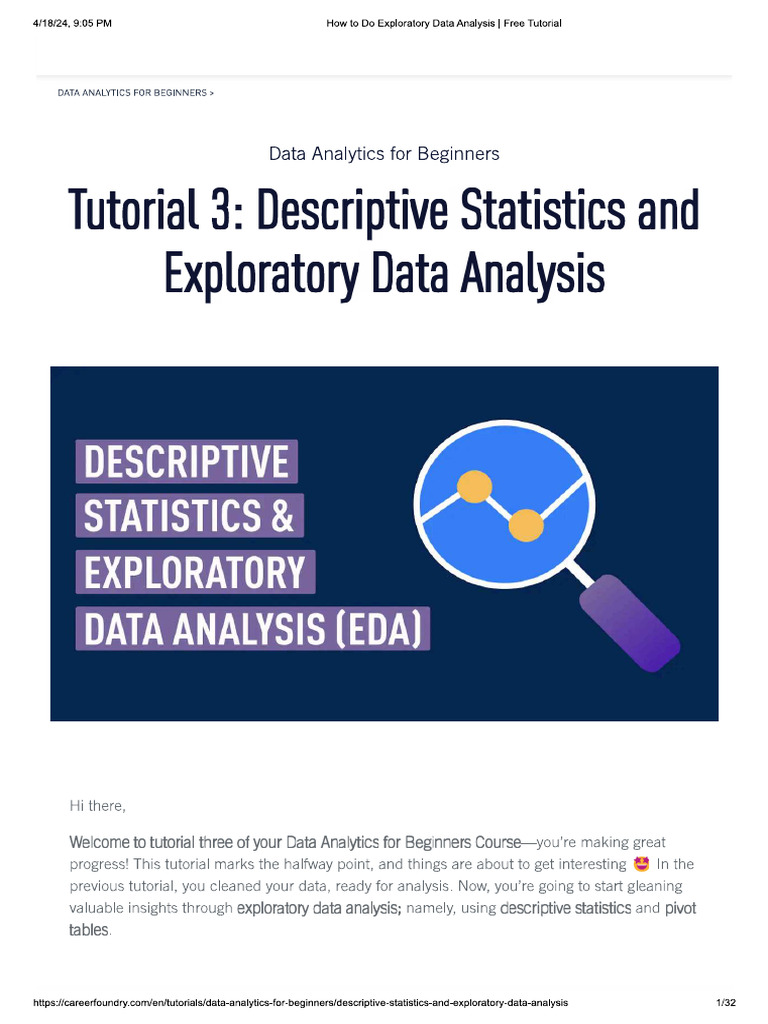 Tutorial 3 Descriptive Statistics and Exploratory Data Analysis | PDF