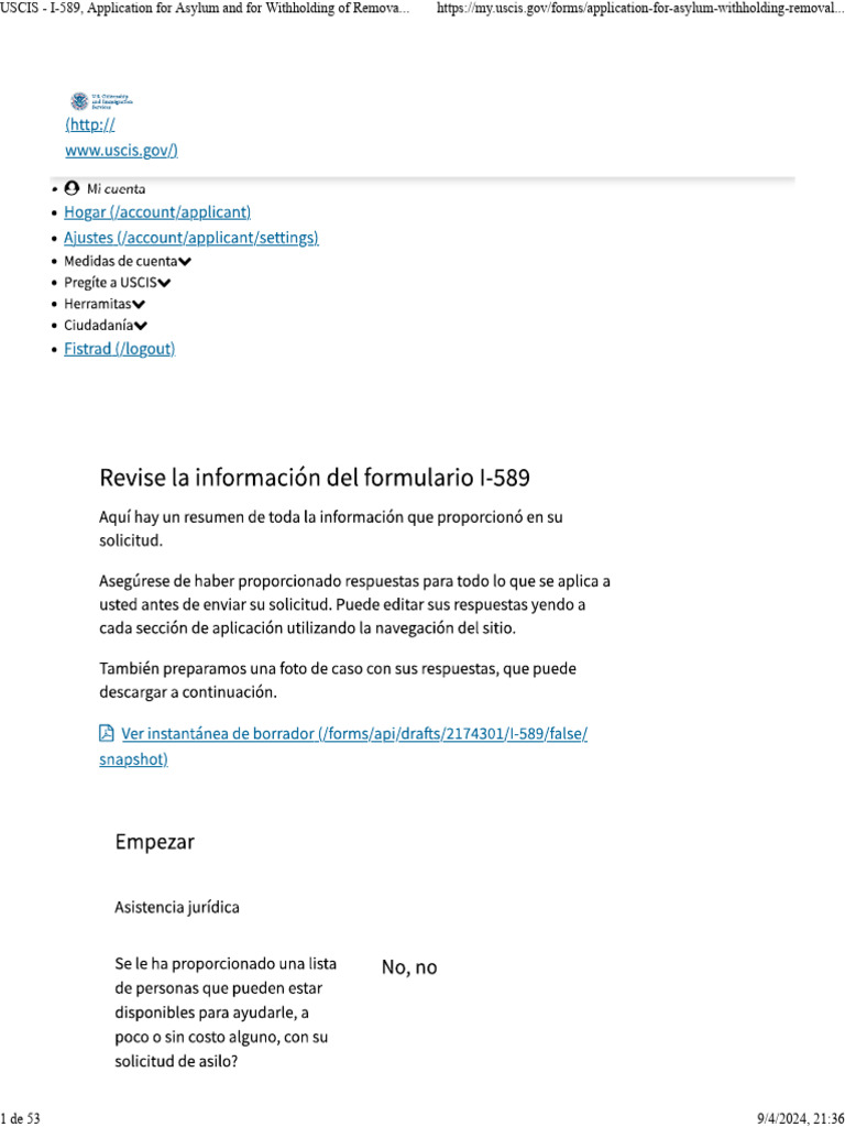 USCIS - I-589, Application For Asylum and For Withholding of Removal ...