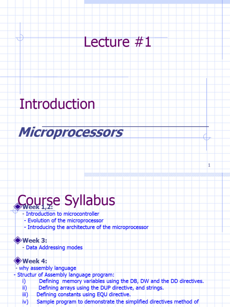 Lecture #1: Microprocessors | PDF | Microprocessor | Central Processing Unit