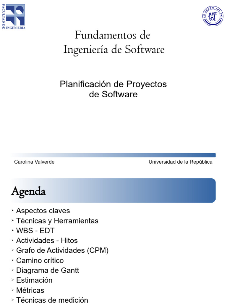 FIS - Teórico7-Planificación de Proyectos SW - v1 | PDF | Software | Gestión de proyectos