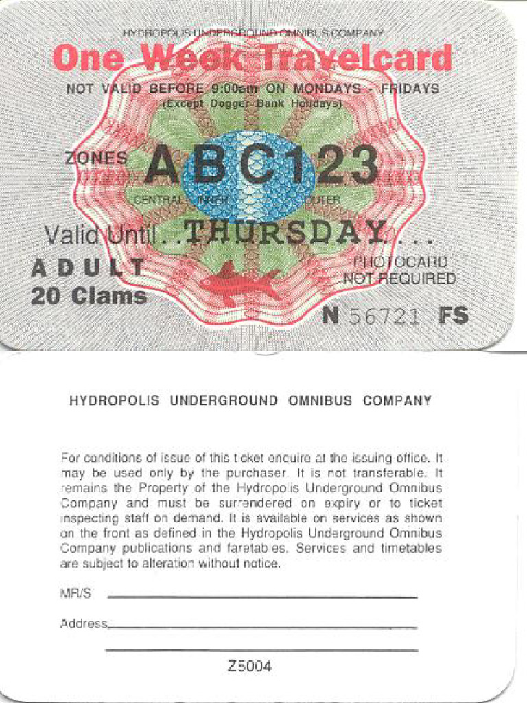 Fish (One Week Travelcard - 1988) | PDF