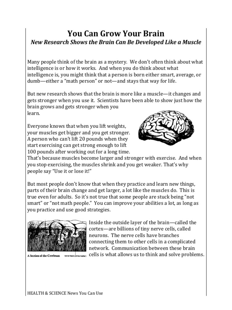 Growth Mindset Article | PDF | Brain | Mathematics