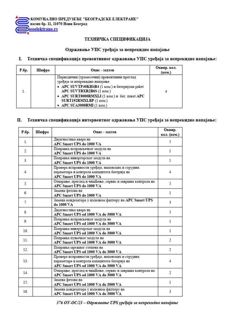 02 Tehnicka Specifikacija | PDF
