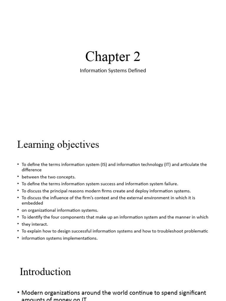 Chapter2 Info Systems | PDF | System | Information