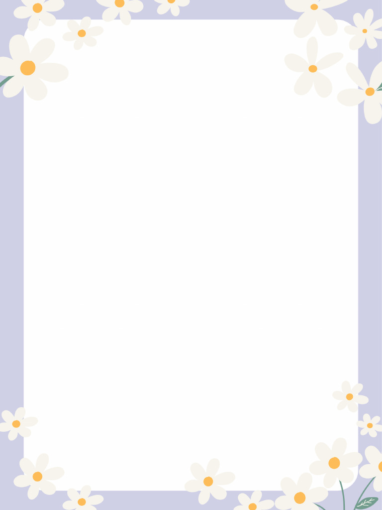 Lilac Daisy Flower Page Border | PDF