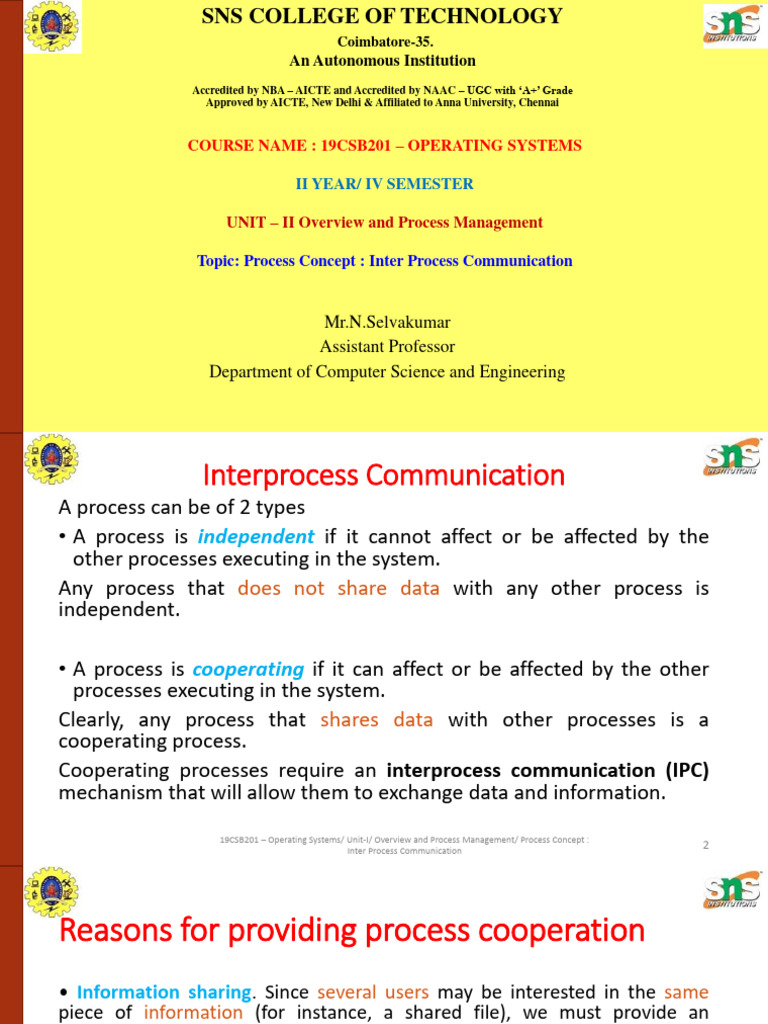Interprocess Communication in OS | PDF | Message Passing | Process ...