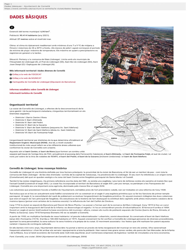 Datos Basicos de Cornella | PDF