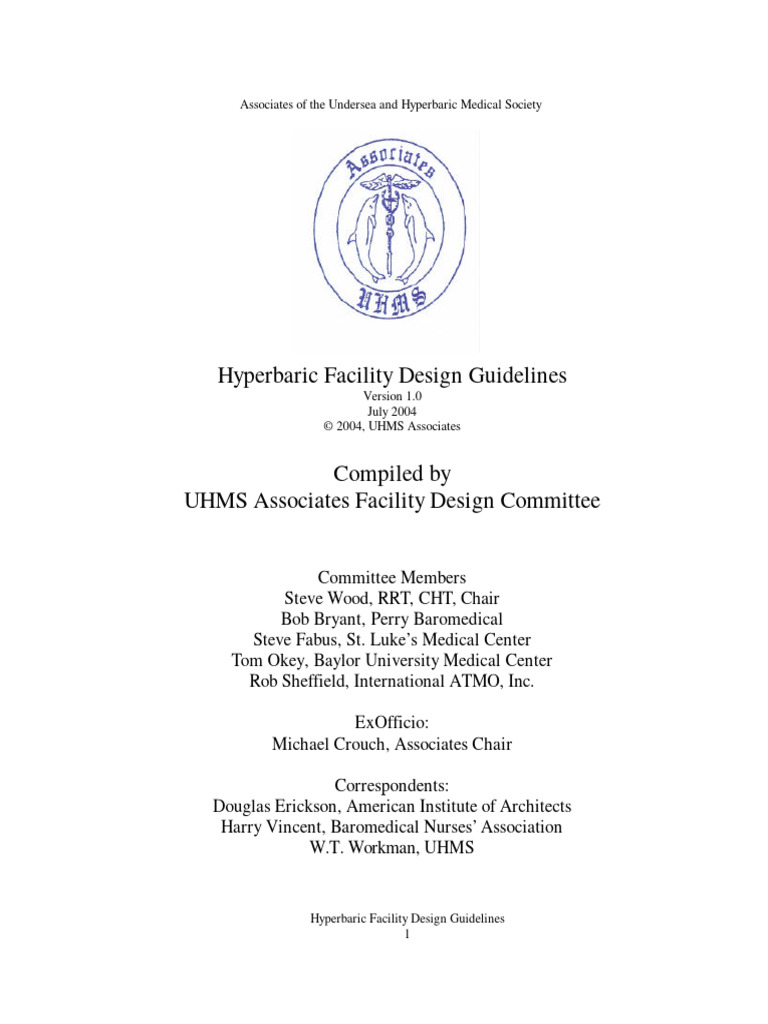 UHMS Guidelines (Old Version) | PDF | Medical Record