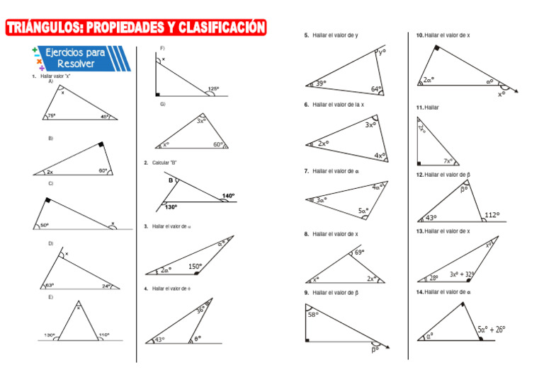 Ficha de Ejercicios de Triangulos 1 - Imprimir | PDF | Ajedrez