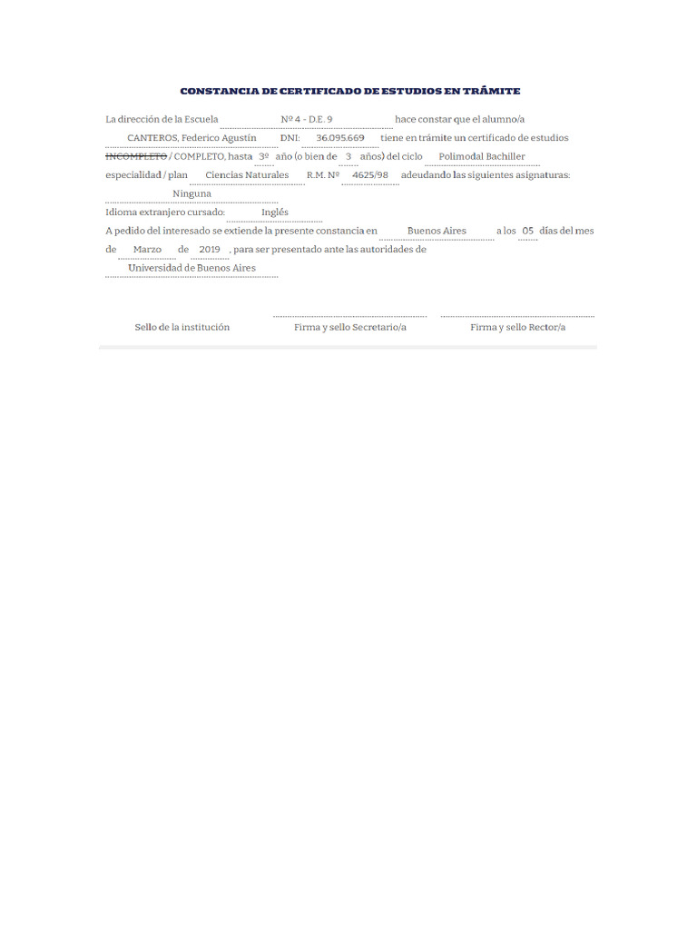 UBA, Titulo Ejemplo | PDF