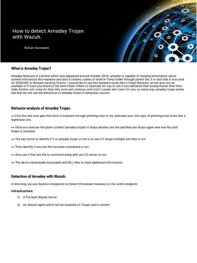 Detecting Amadey Trojan with Wazuh | PDF | Malware | Computer File