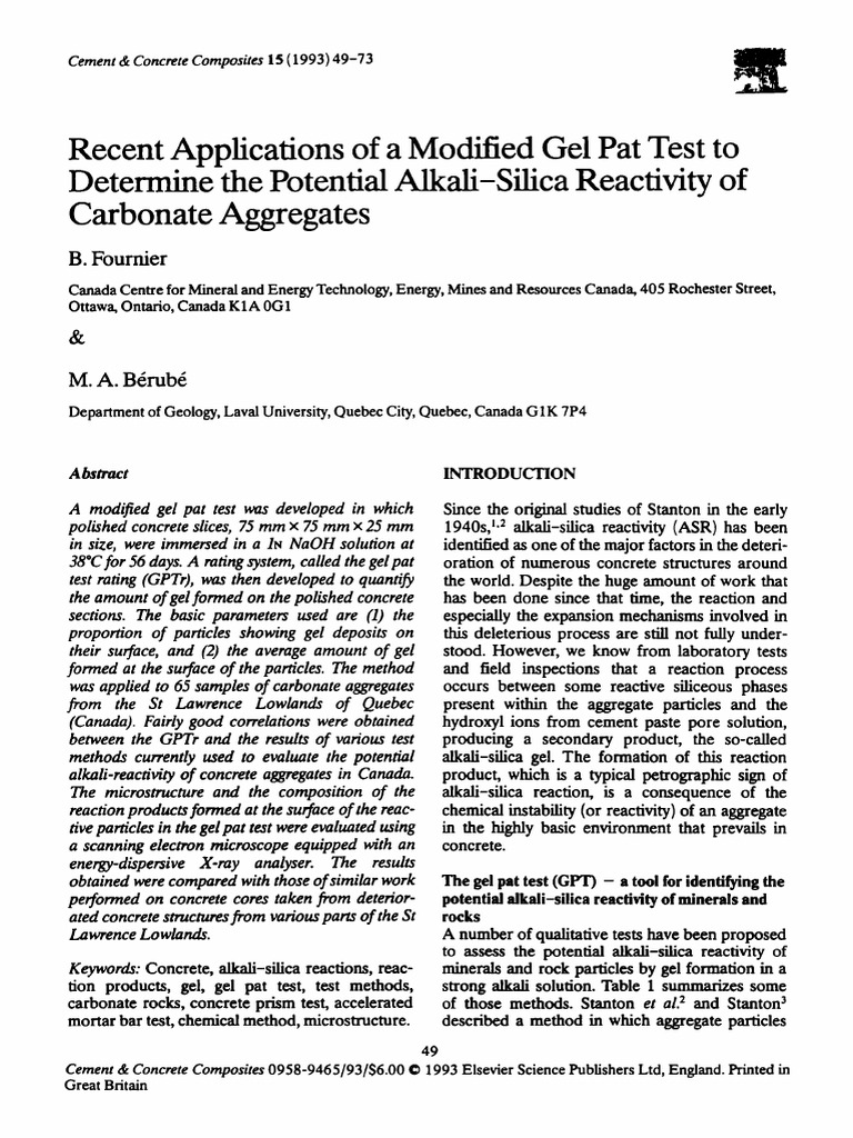 Modified Gel Pat Test for ASR Evaluation | PDF | Minerals | Limestone