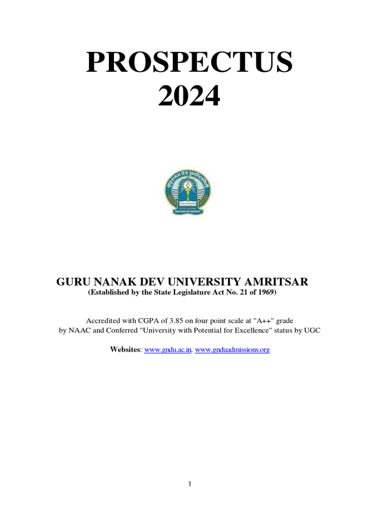 Pospectus 2024 25 | PDF | University And College Admission | University