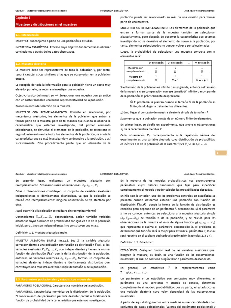 Resumen JJFG | PDF | Estimador | Estadística