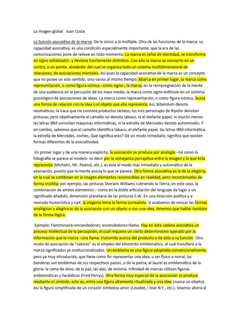La Imagen Global Joan Costa DGIV | PDF | Marca | Los símbolos
