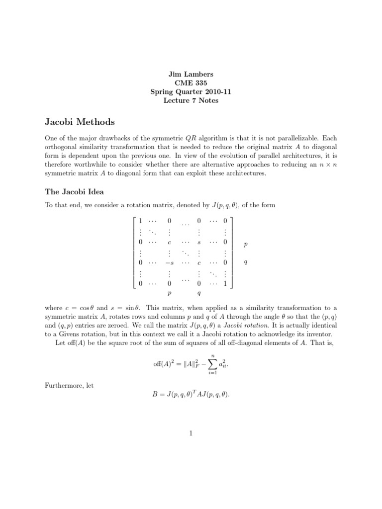 lecture7 | Download Free PDF | Matrix (Mathematics) | Functions And Mappings