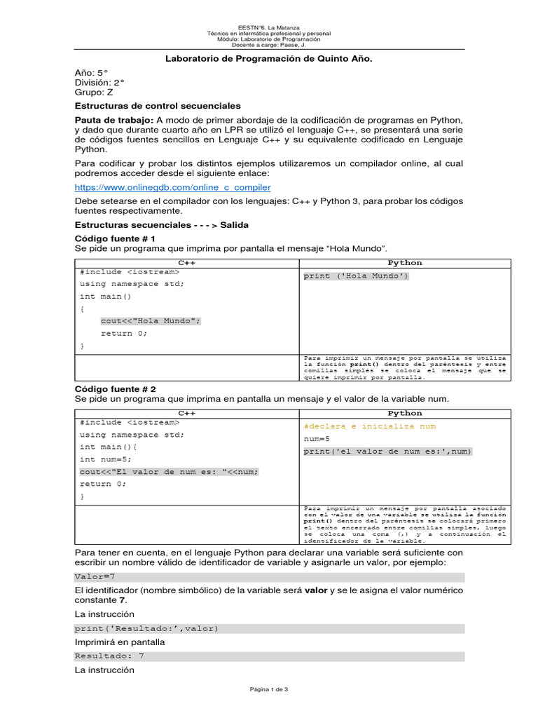 LPR Act 1 2024 | PDF | C ++ | Python (lenguaje de programación)