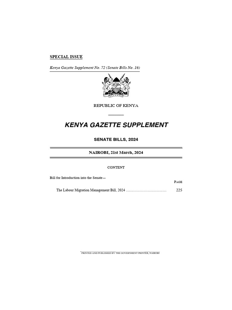 Labour Migration Management Bill 2024 | PDF | Migrant Worker | Employment