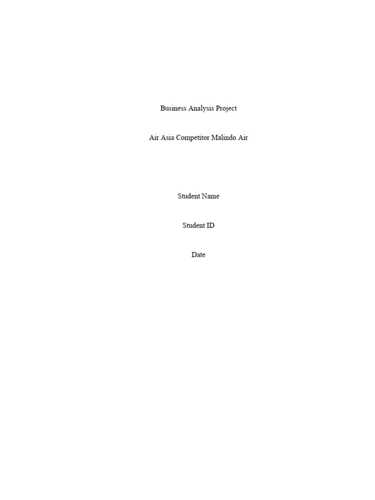 Business Analysis Project | PDF | Low Cost Carrier | Strategic Management