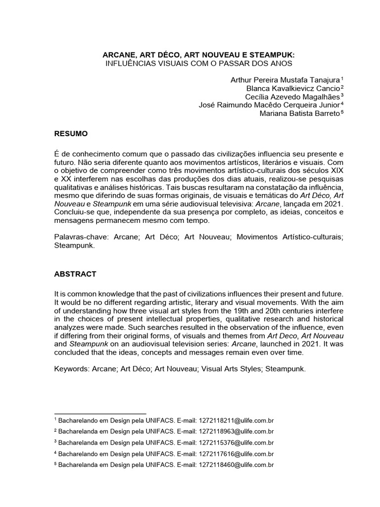 Arcane, Art Déco, Art Nouveau e Steampuk: Influências Visuais Com o ...