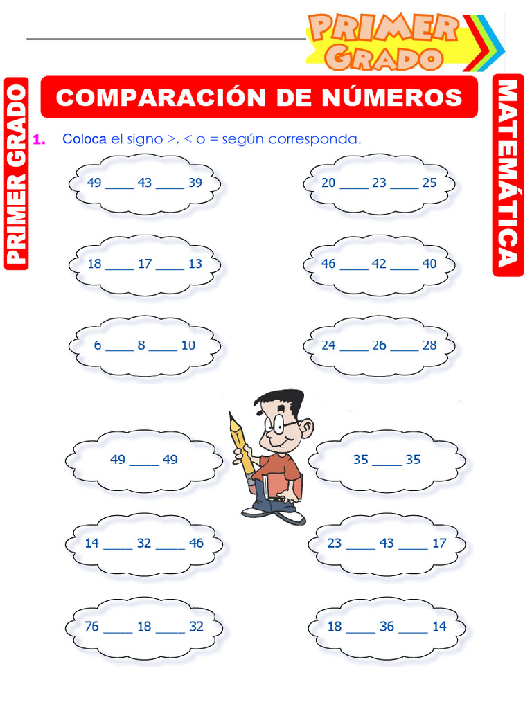 Comparación-de-Números-para-Primer-Grado-de-Primaria(1) | PDF