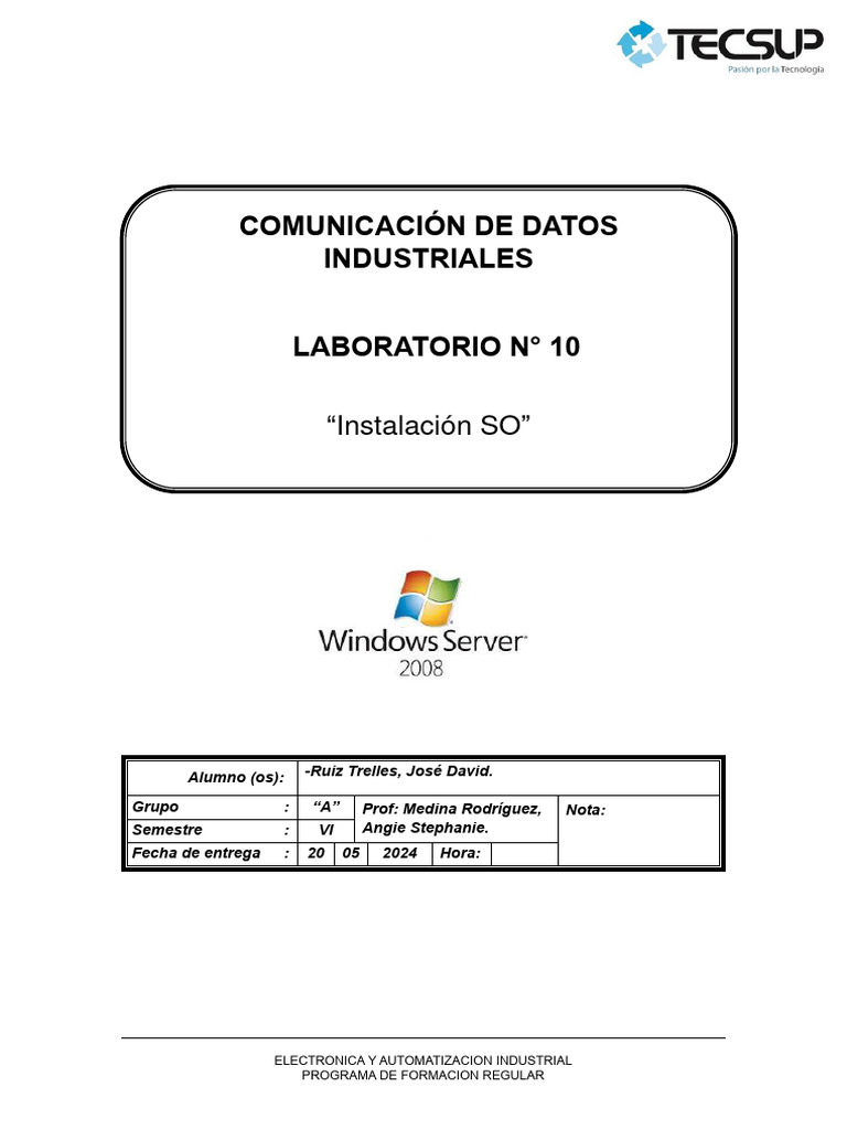 Lab10 Instalacion So 2024 I 1 JDRT | PDF | Distribución de Linux ...