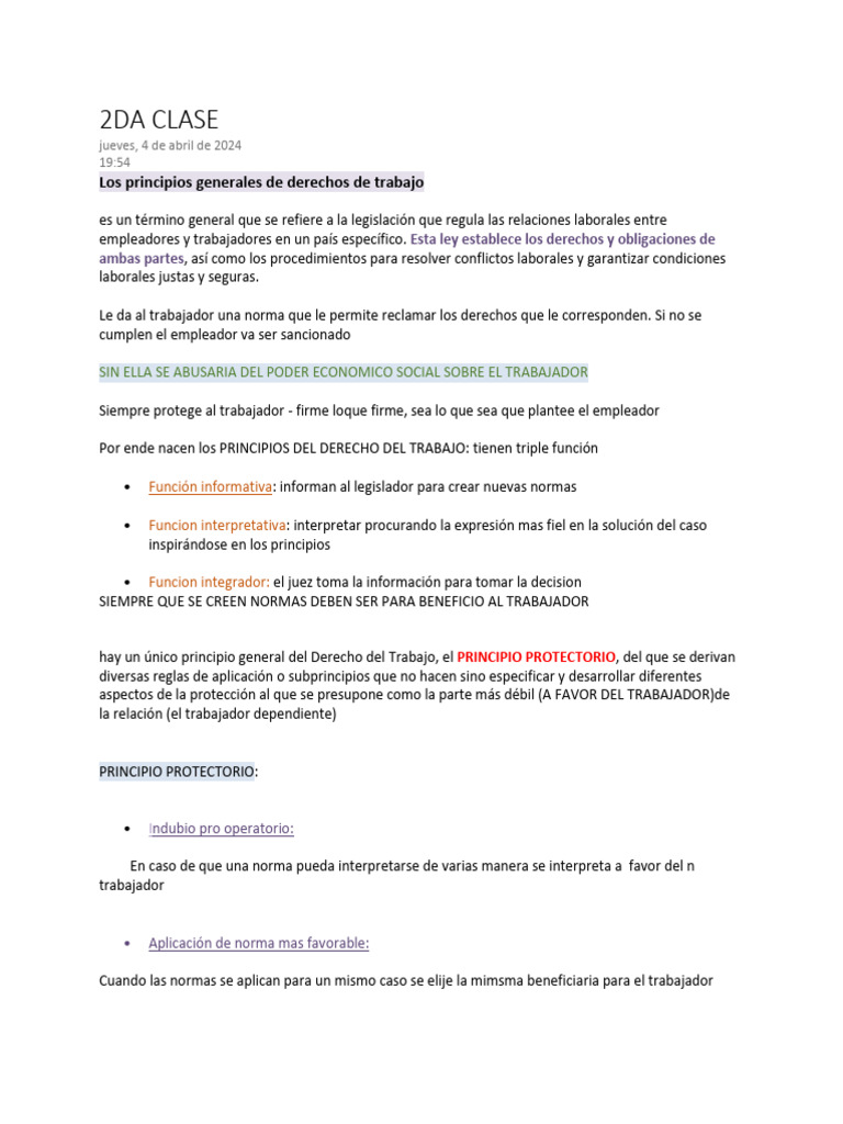 2DA CLASE derecho | PDF | Derecho laboral | Salario