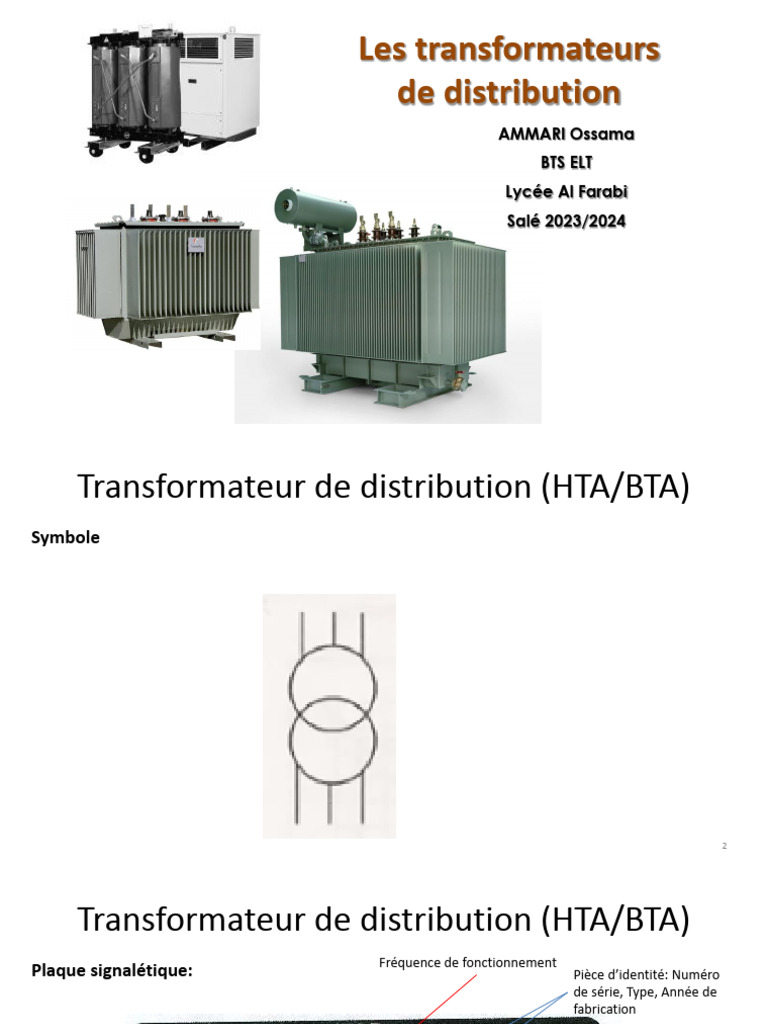Fonctionnement des Transformateurs HTA/BTA | PDF | Transformateur ...