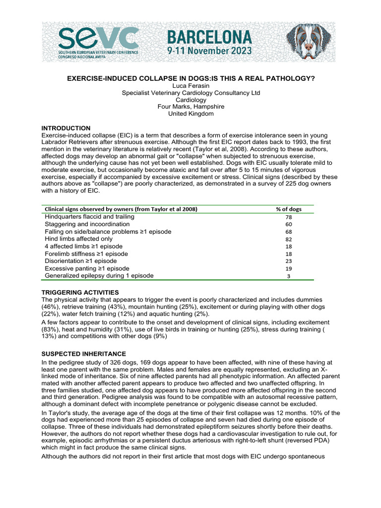 2993-Advanced Medicine Cardiology-Ferasin-Exercise Induced Collapse ...