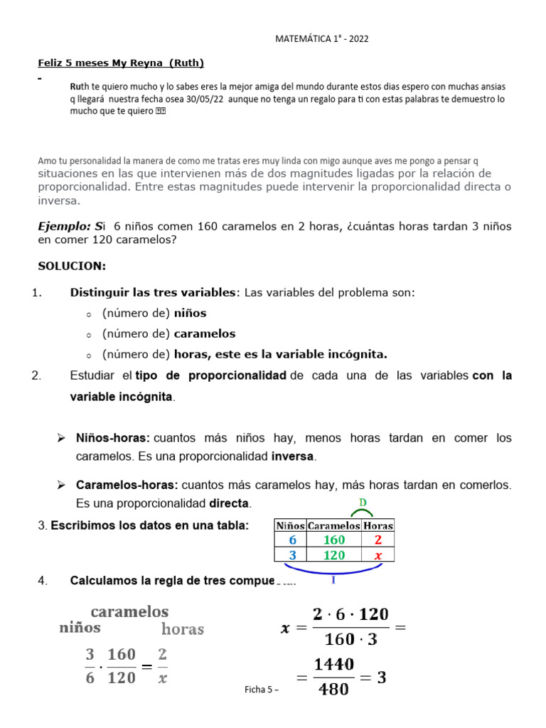 Ficha 5 - EDA 7 PROPOR - COMPUESTA | PDF | Matemáticas