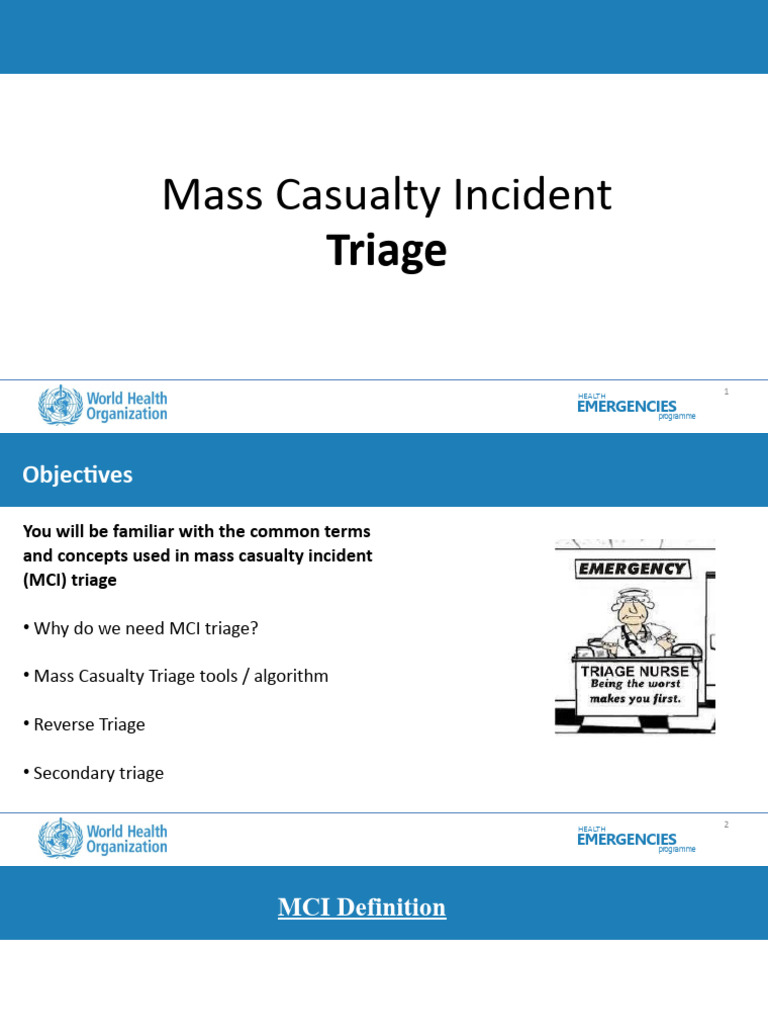 Who- Mci Triage | Download Free PDF | Emergency Department | Diseases ...