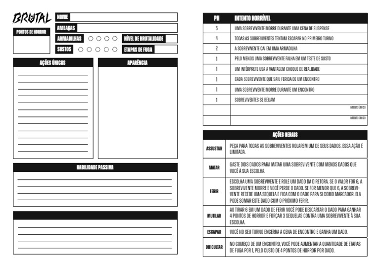 BRUTAL - Ficha Do Assassino | PDF
