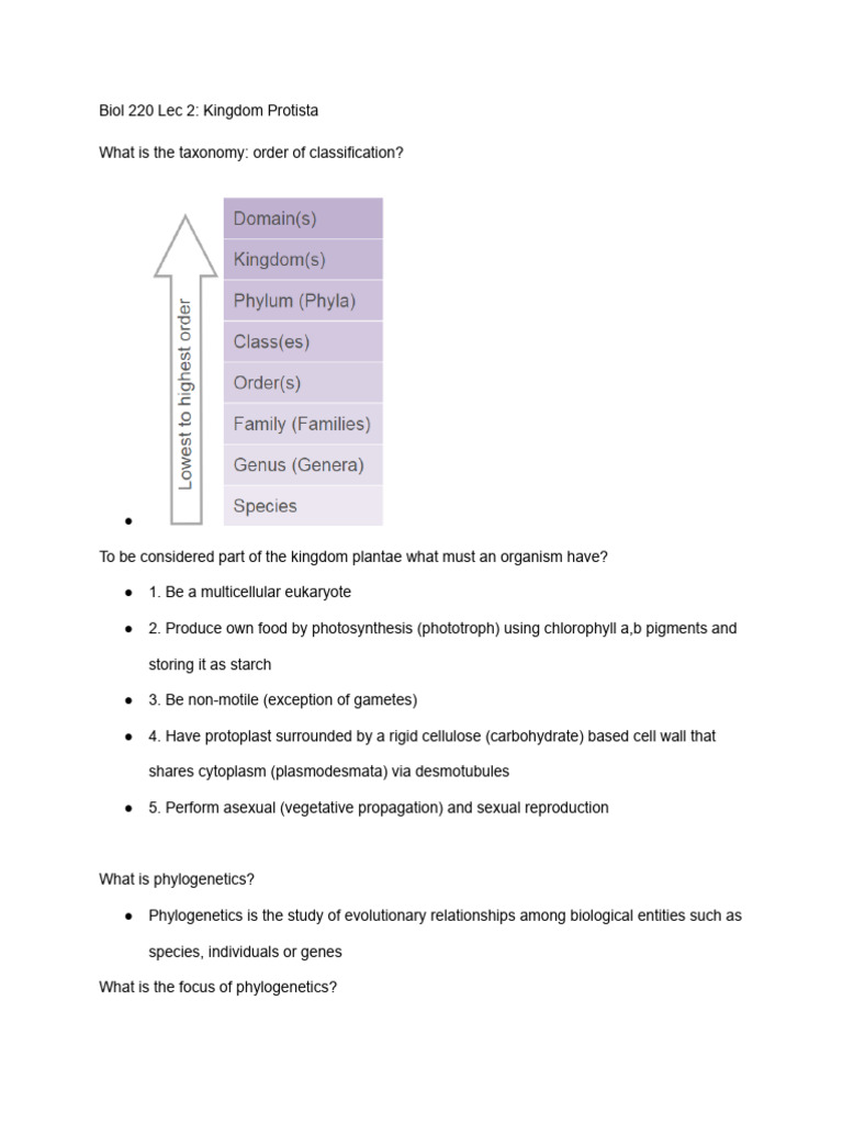 Biol 220 Lec 2 - Kingdom Protista-2 | PDF | Cell (Biology) | Eukaryotes
