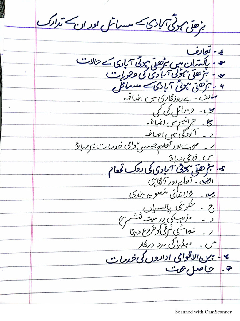 Urdu Essay on Population Issues | PDF