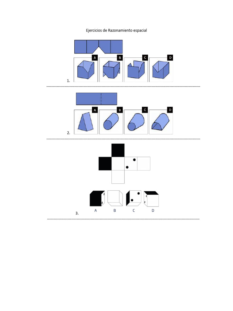 Ejercicios de Razonamiento Espacial | PDF