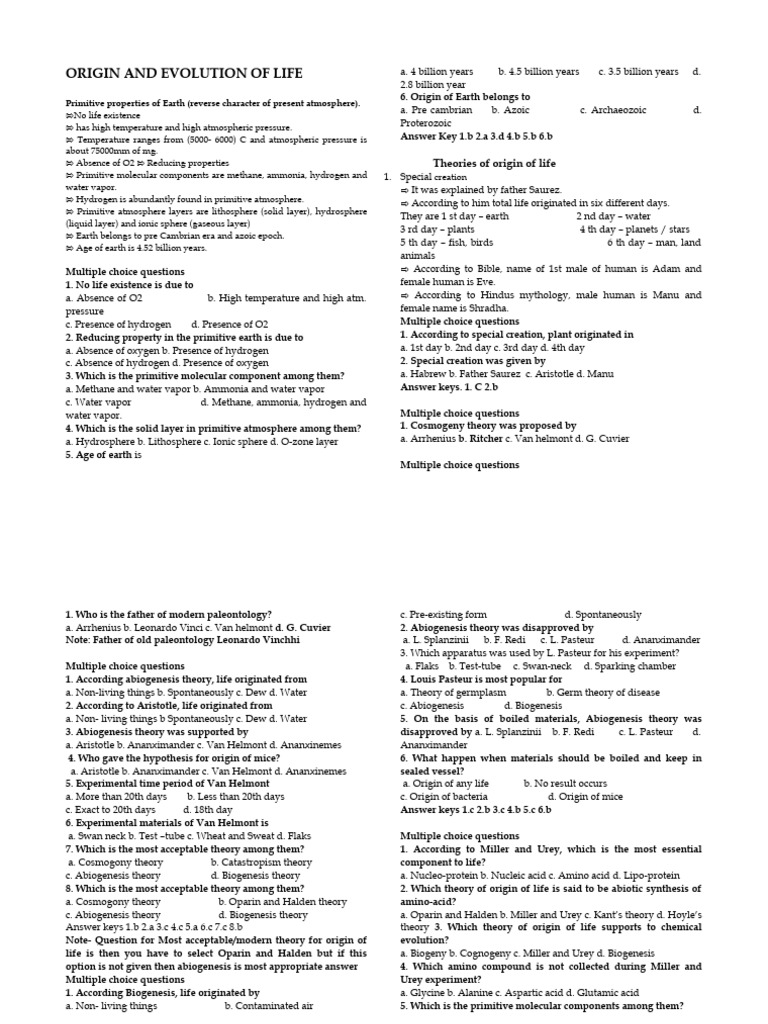 Origin and Evolution of Life | PDF | Abiogenesis | Evolution