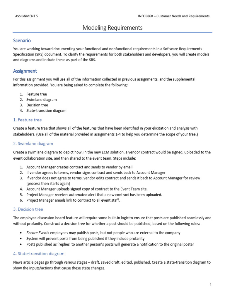 SRS Modeling Requirements Assignment | PDF | Information Science ...