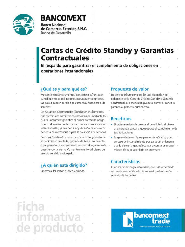 Cartas de Credito Stand y Garantias Contractuales | PDF | Carta de ...