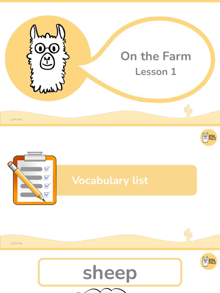 Farm Animals 1_1 - ELS for Kids | PDF | English As A Second Or Foreign Language | Languages