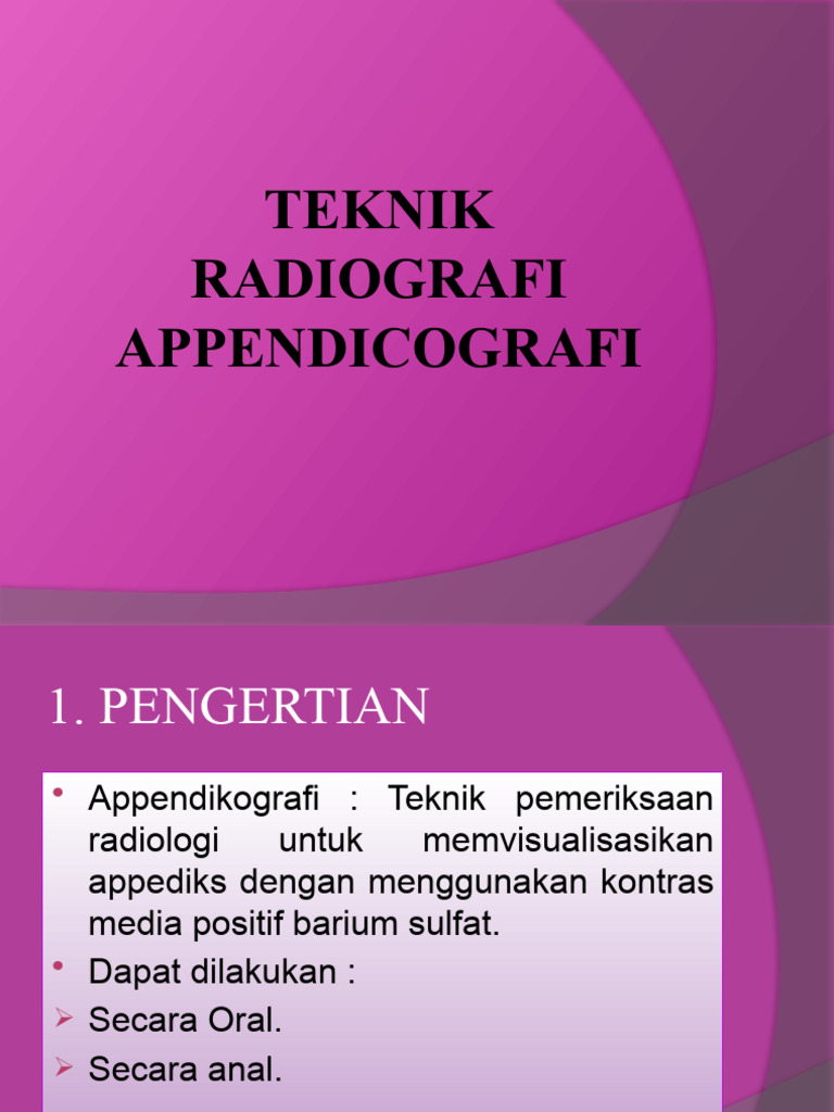 Teknik Radiografi Appendicografi | PDF