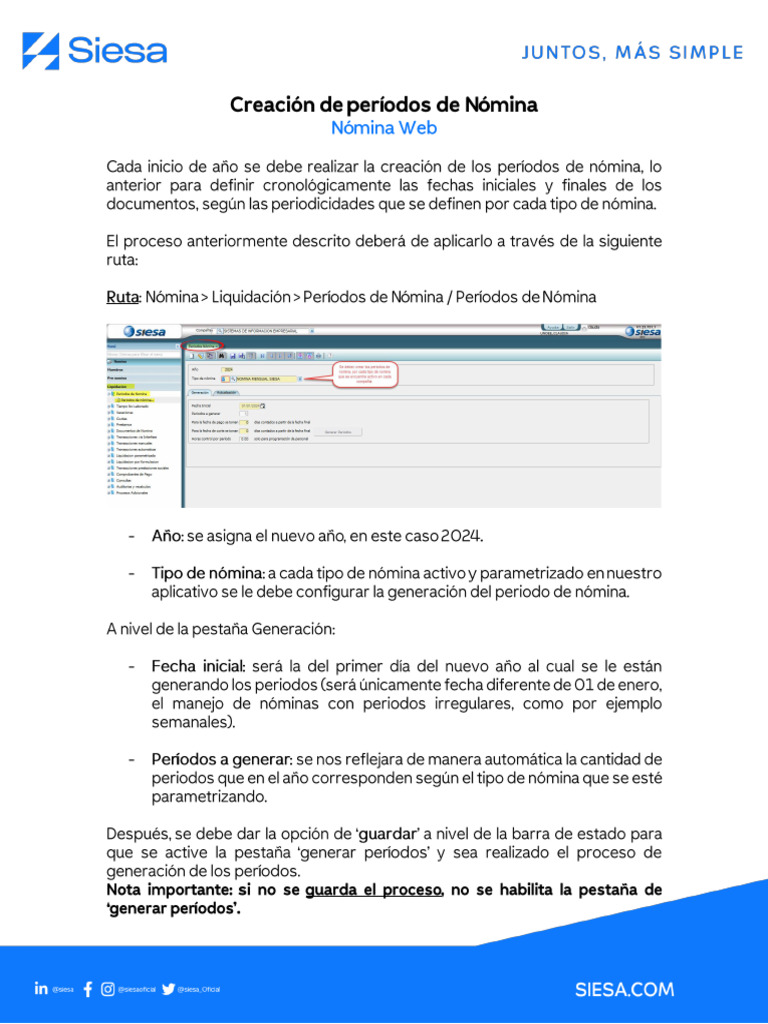 Configuracion 3. Creacion de Periodos 2024 Nomina Web | PDF