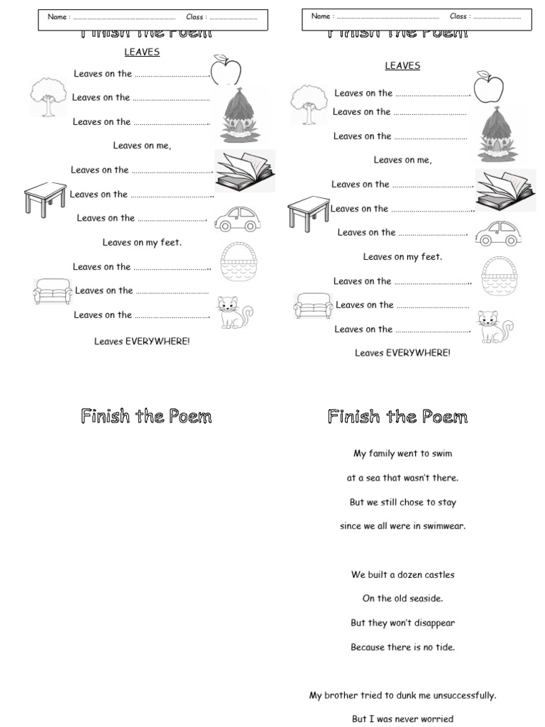 Finish the poem | PDF