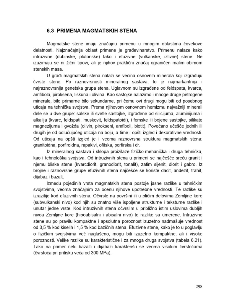 6.3. Primena Magmatskih Stena | PDF
