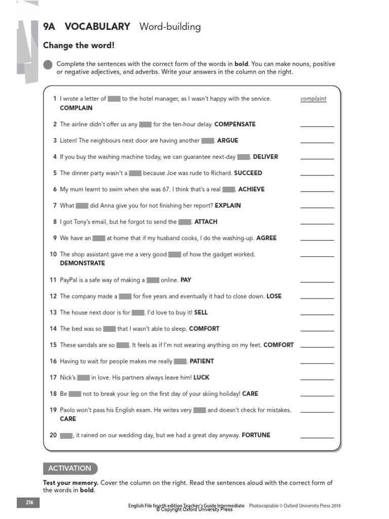 Vocabulary Word-Building | PDF | Syntax | Languages